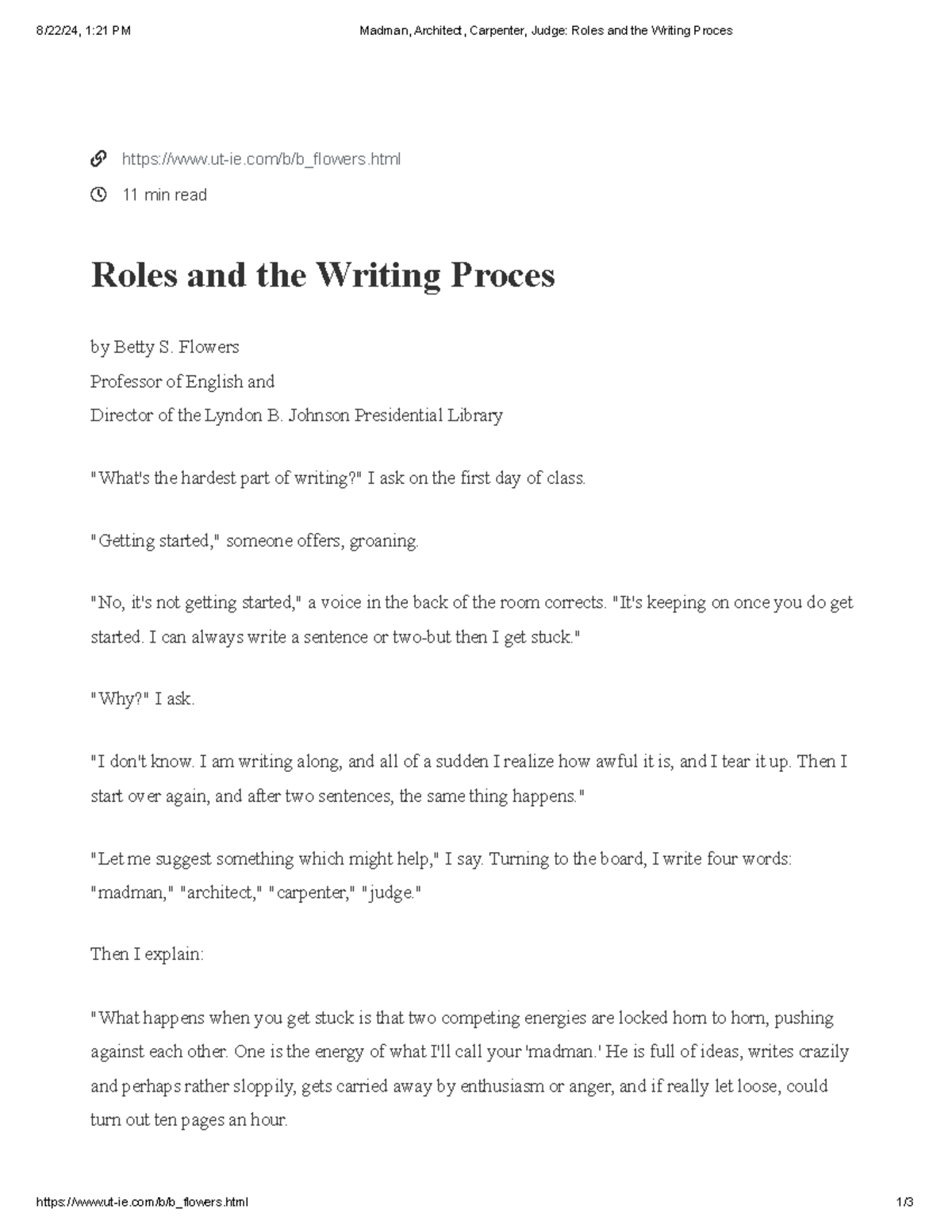 Madman,+Architect,+Carpenter,+Judge +Roles+and+the+Writing+Proces - ut ...