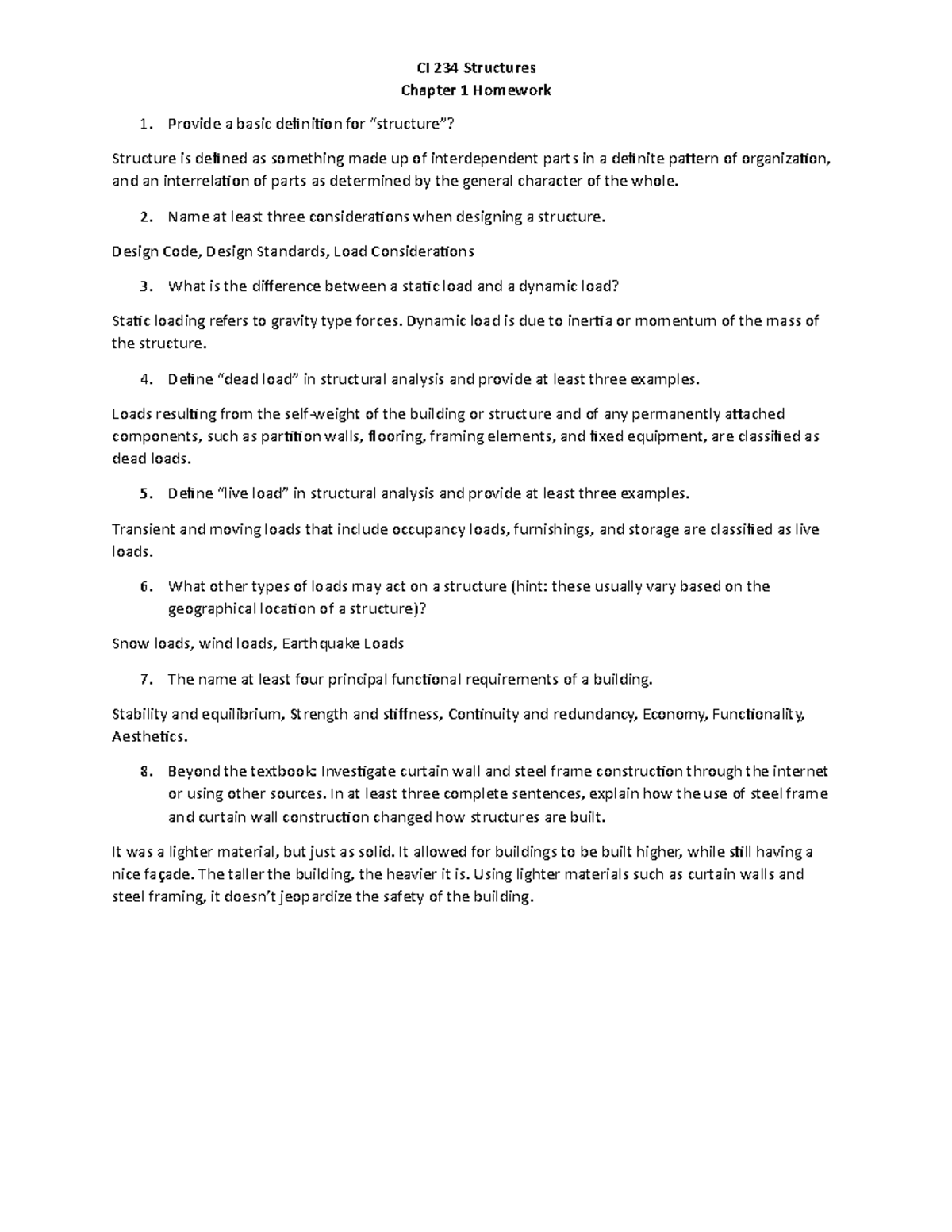 Chapter 1 HW Drake Christensen - CI 234 Structures Chapter 1 Homework ...