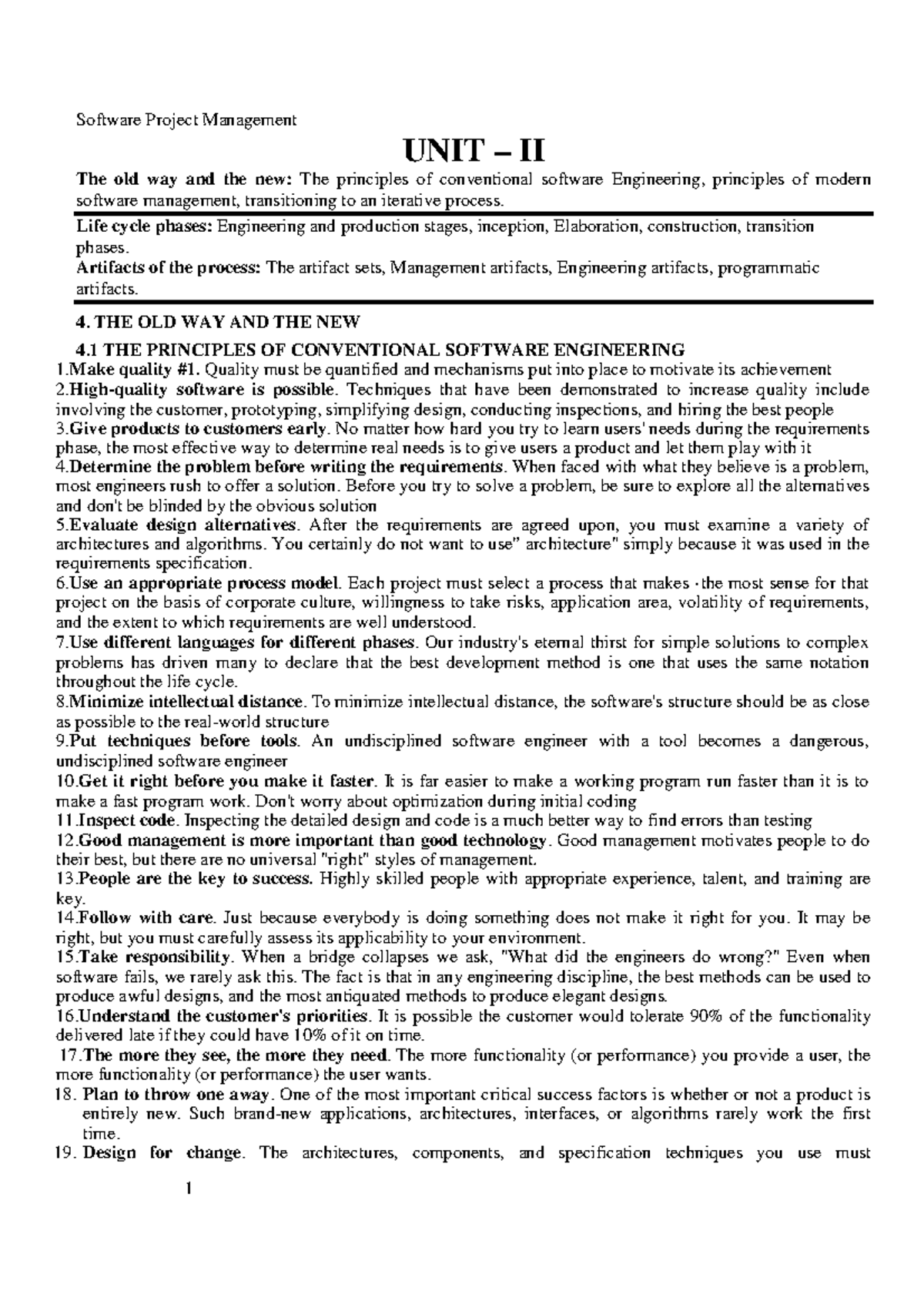 Unit2 spm - Software project management unit 2 notes - UNIT – II The ...