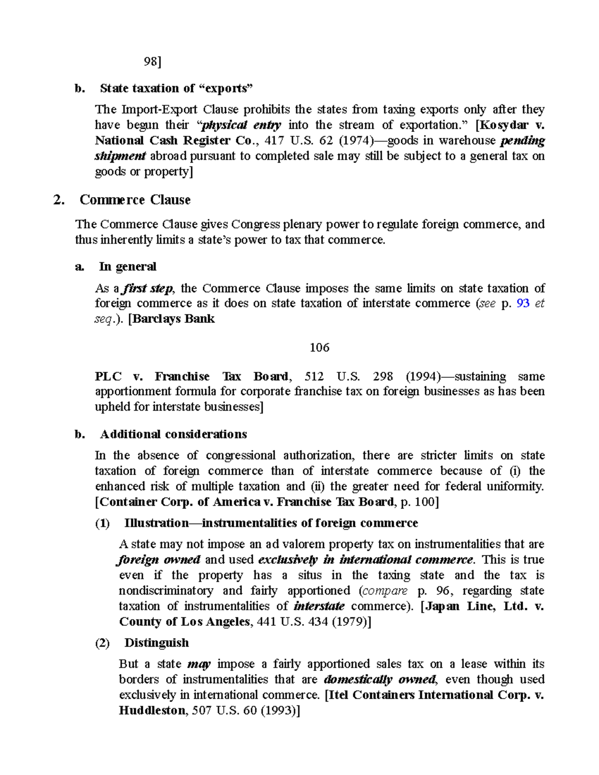 Zlib - n/a - 98] b. State taxation of “exports” The Import-Export ...