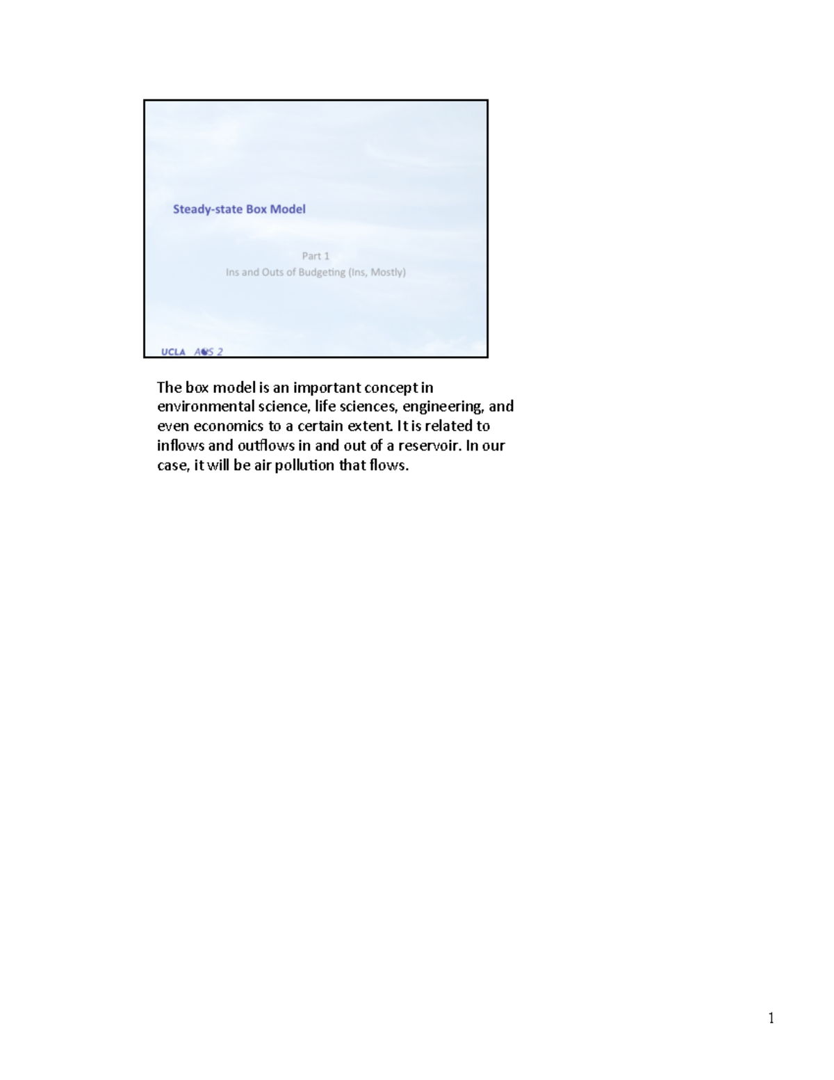 2c.Box Model - air pollution - The box model is an important concept in ...