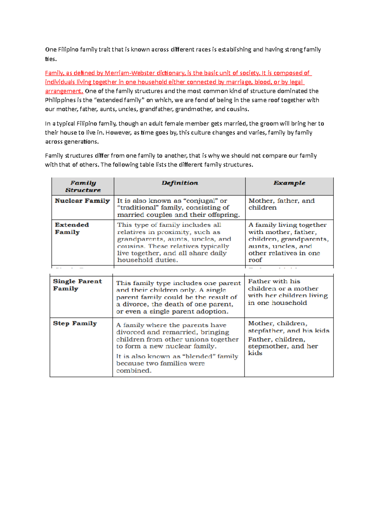 Perdev- Reviewer-1 - for your notes - One Filipino family trait that is ...
