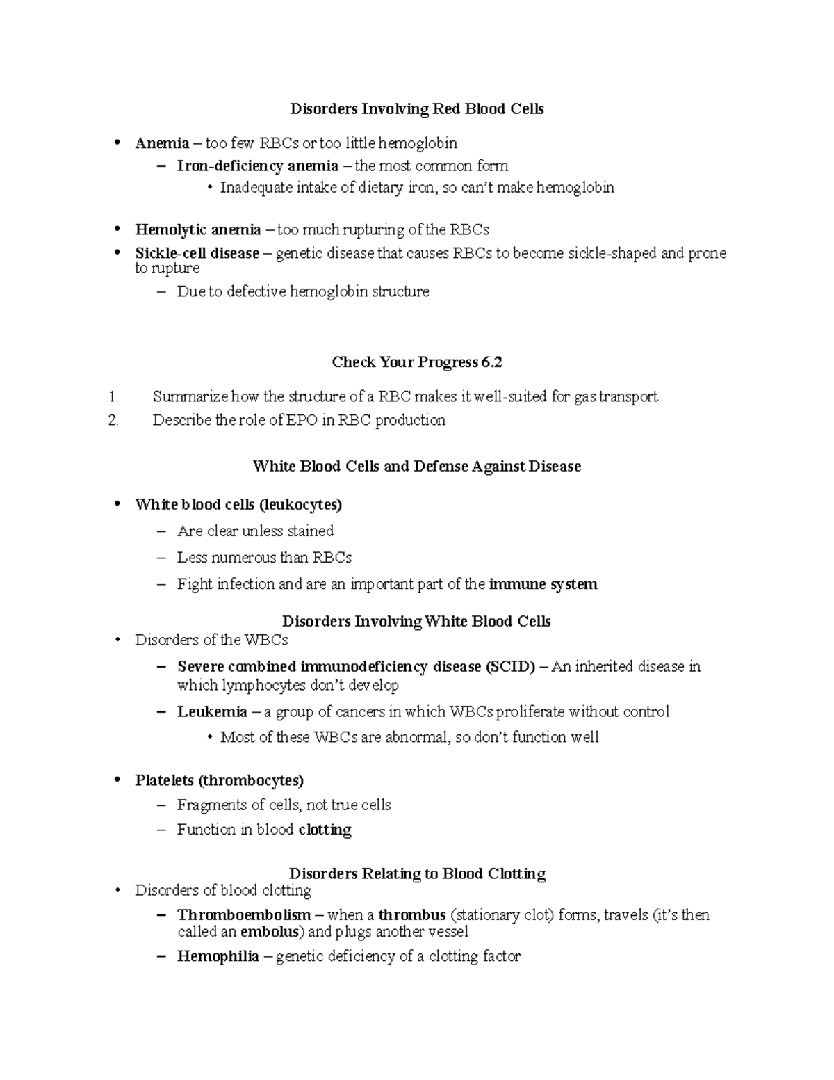 Disorders Involving Red Blood Cells - Disorders Involving Red Blood ...