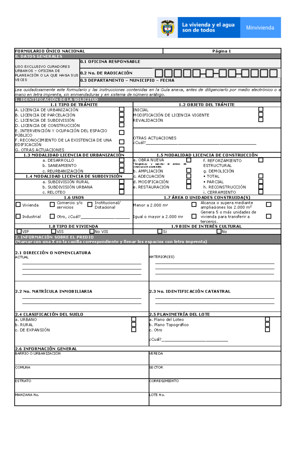 Fun 2022 Xxxx Formulario único Nacional Página 1 0 Datos Generales