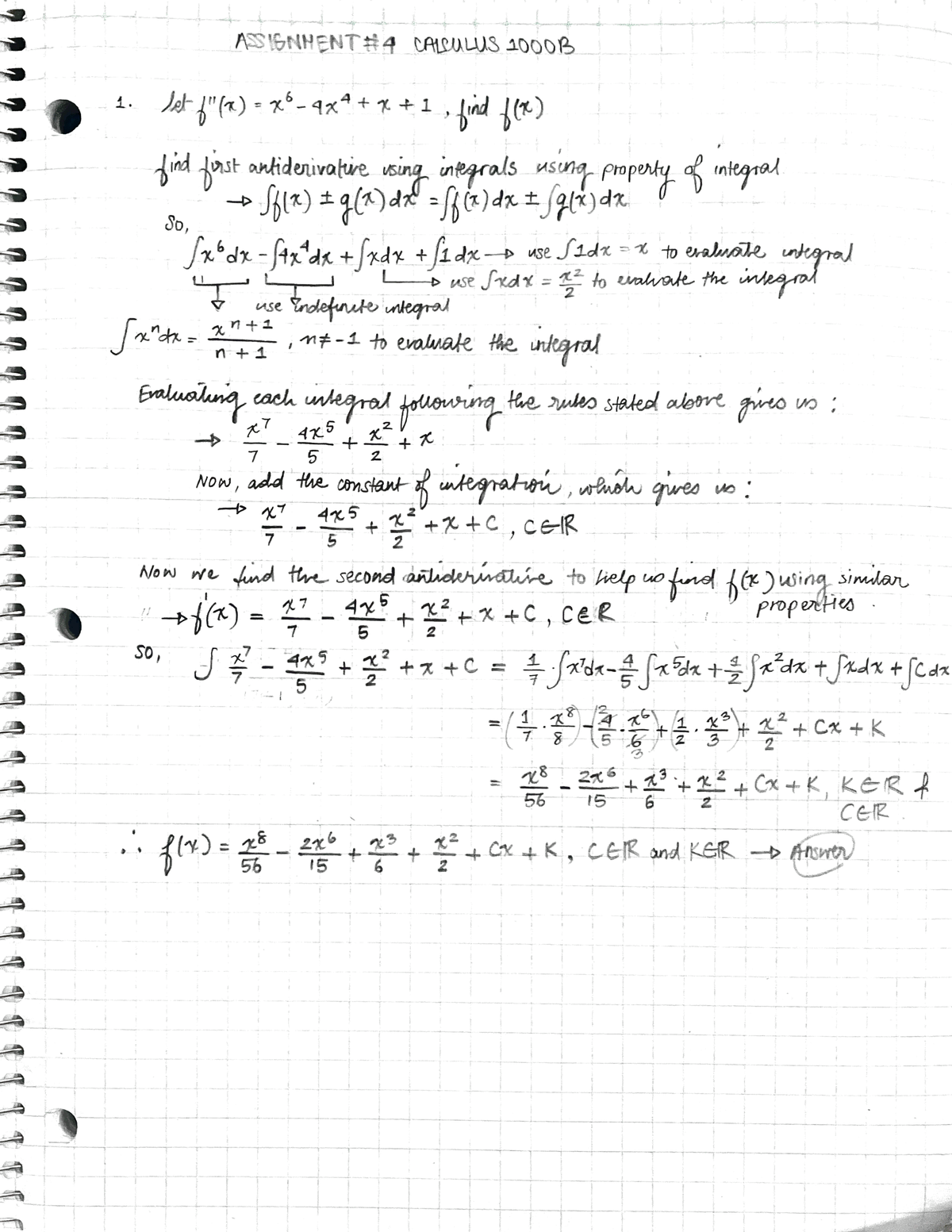 Calc Asnmnt #4 - Assignment 4 - Calculus 1000A/B - Studocu