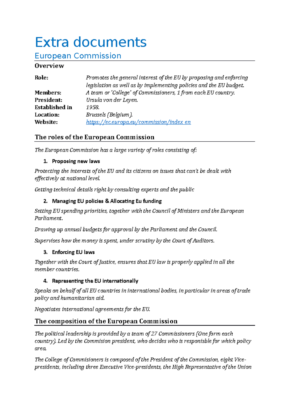 10.4 Extra Documents European Commission - Extra documents European ...