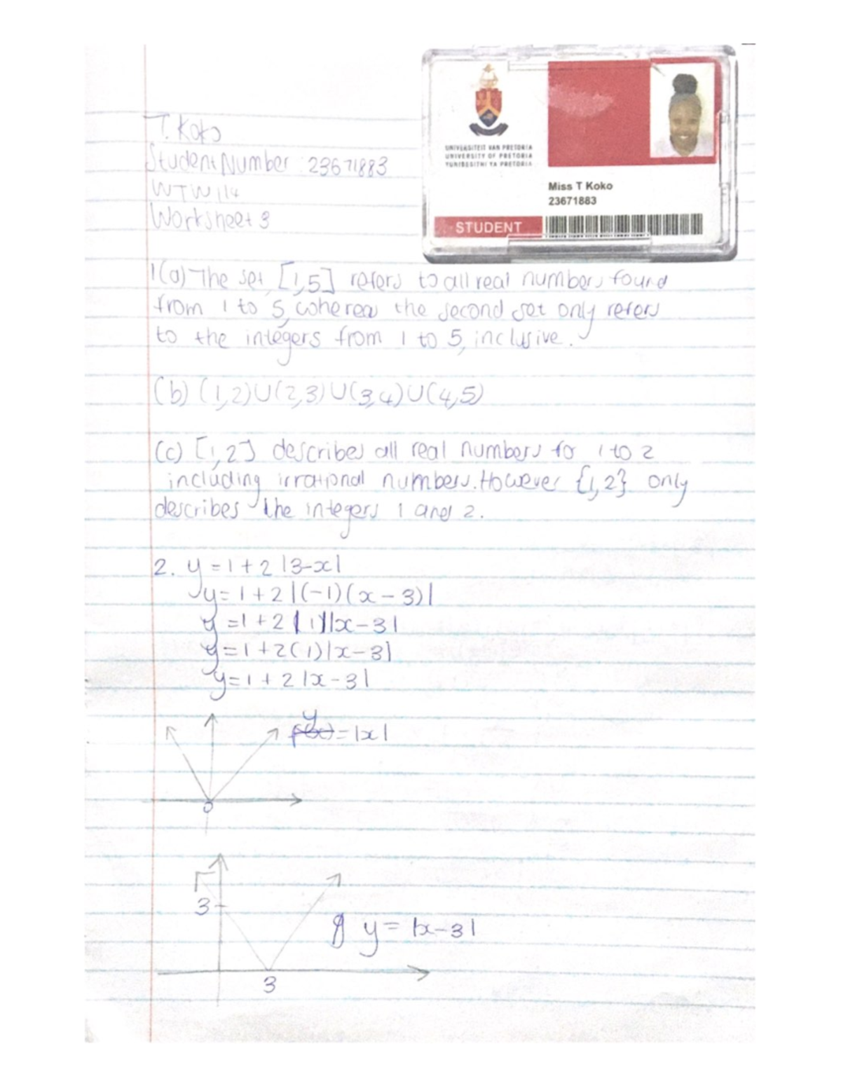 Worksheet 3 - WTW114 - Studocu