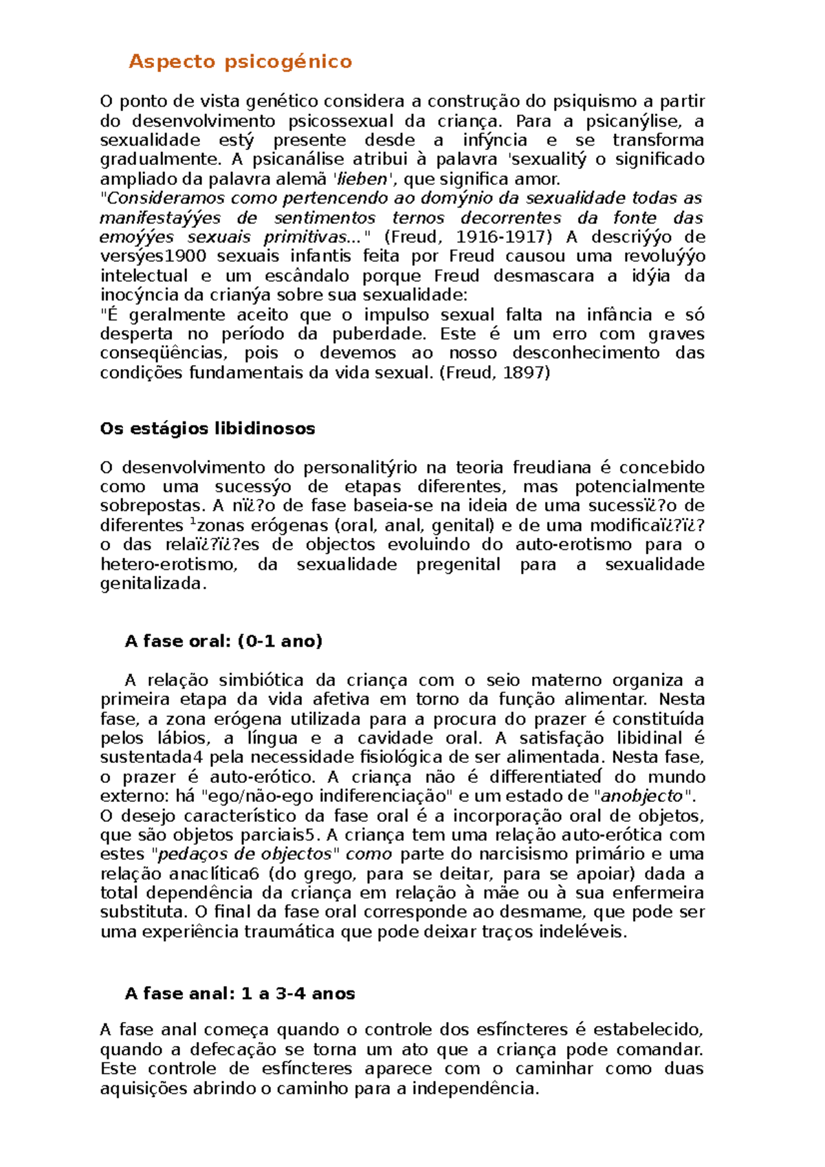 Aspecto psicogénico 4 - Resumos PSICOLOGIA CLÍNICA - Aspecto ...