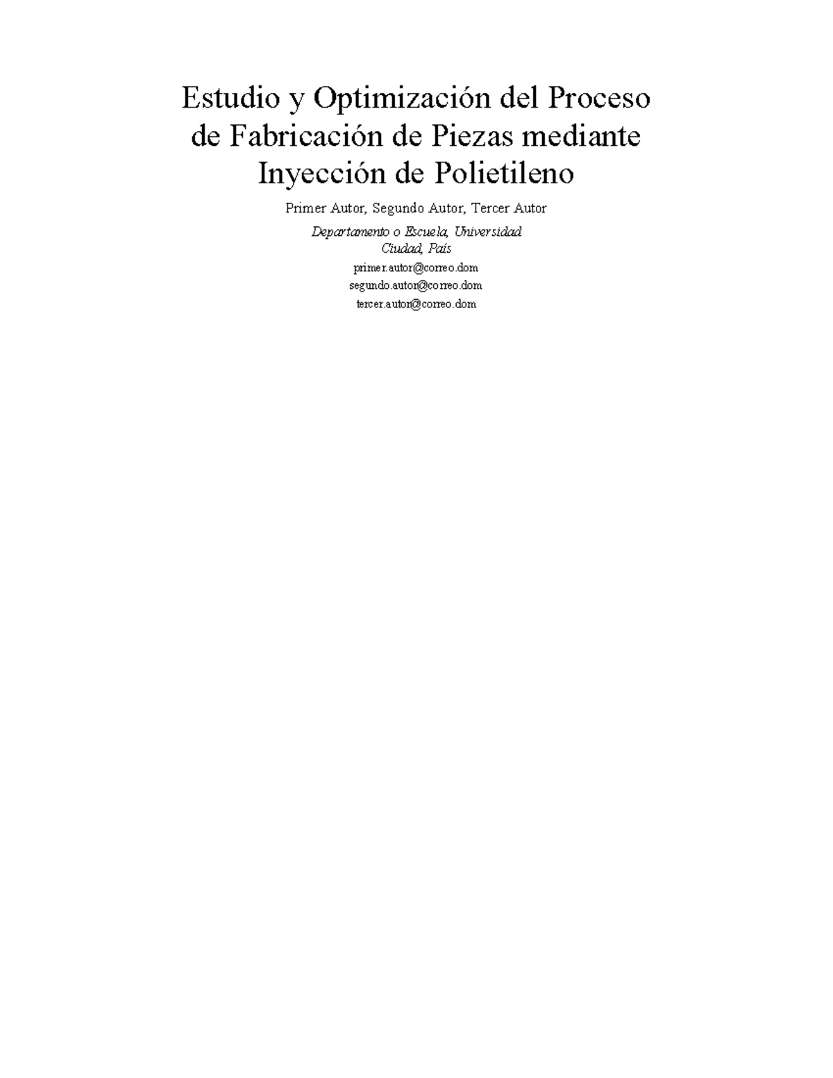 Formato IEEE - Trabajo escrito - Estudio y Optimización del Proceso de ...