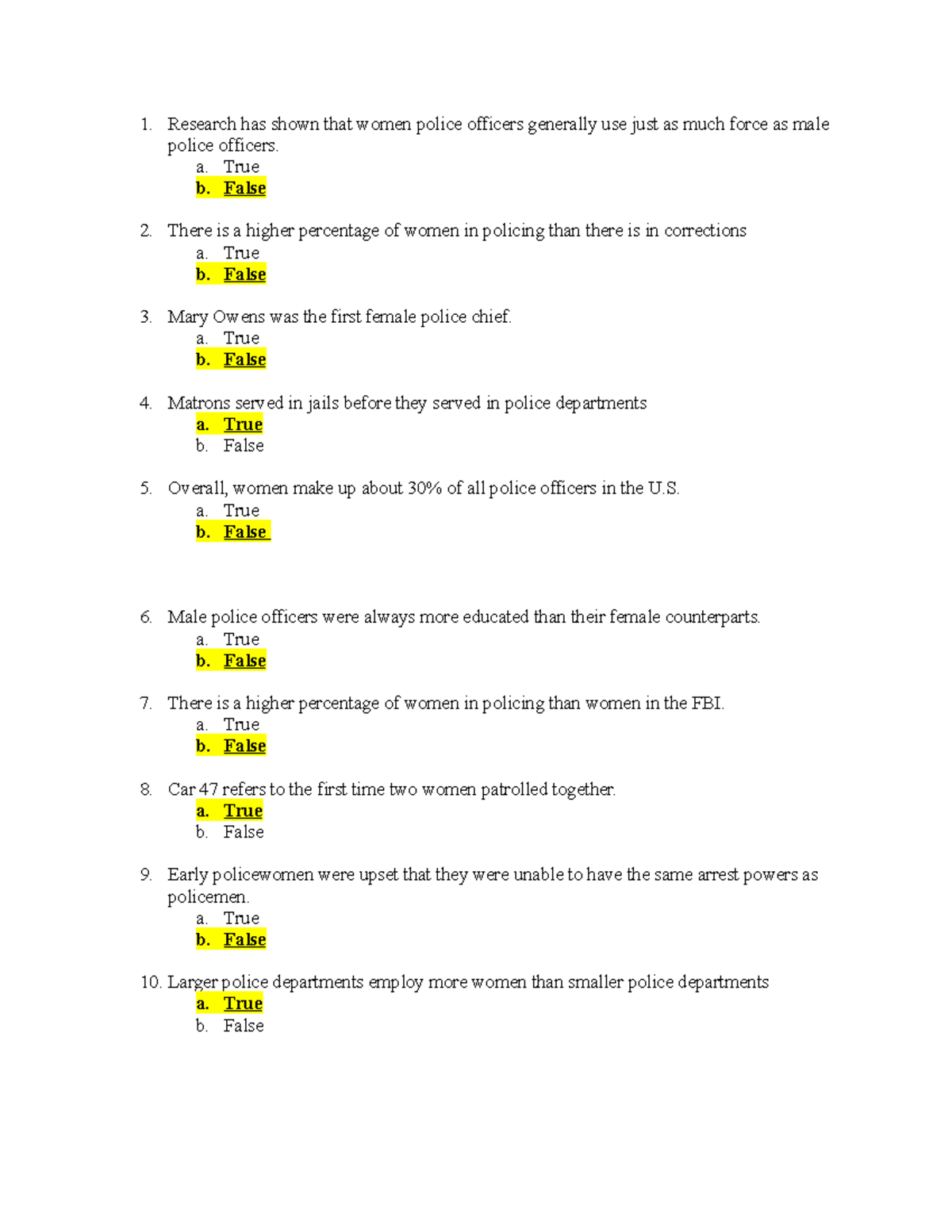 Quiz 10 - These are quiz questions that follow along with designated ...
