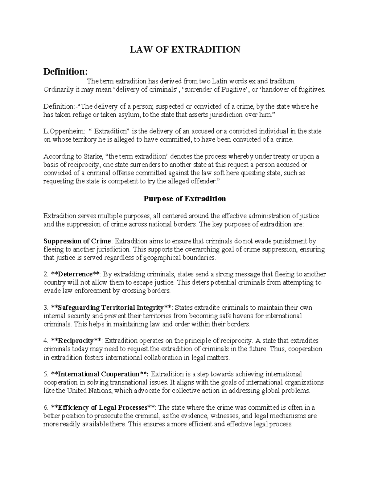 Wali jan il - HJIJIHIII - LAW OF EXTRADITION Definition: The term ...