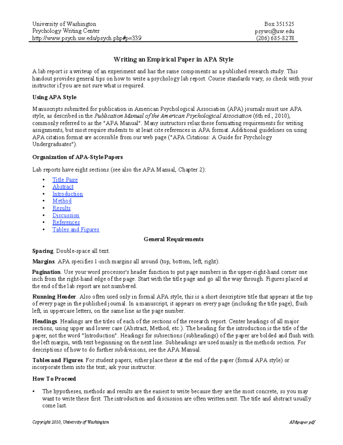 APApaper - Psychology Writing Center psych.uw/psych.php#p= psywc@uw ( 206 ) 685 - 8278 Writing ...