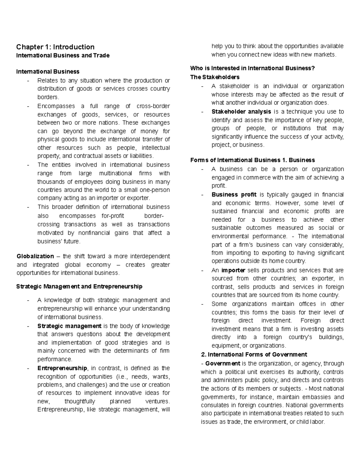 BA311 and ITST - BA 311 and ITST notes - Chapter 1: Introduction ...