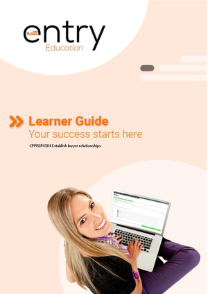 Cpprep 4103 - Learner Guide - VIC.v1.0 - CPPREP4103 Establish vendor relationships CPPREP4103 ...