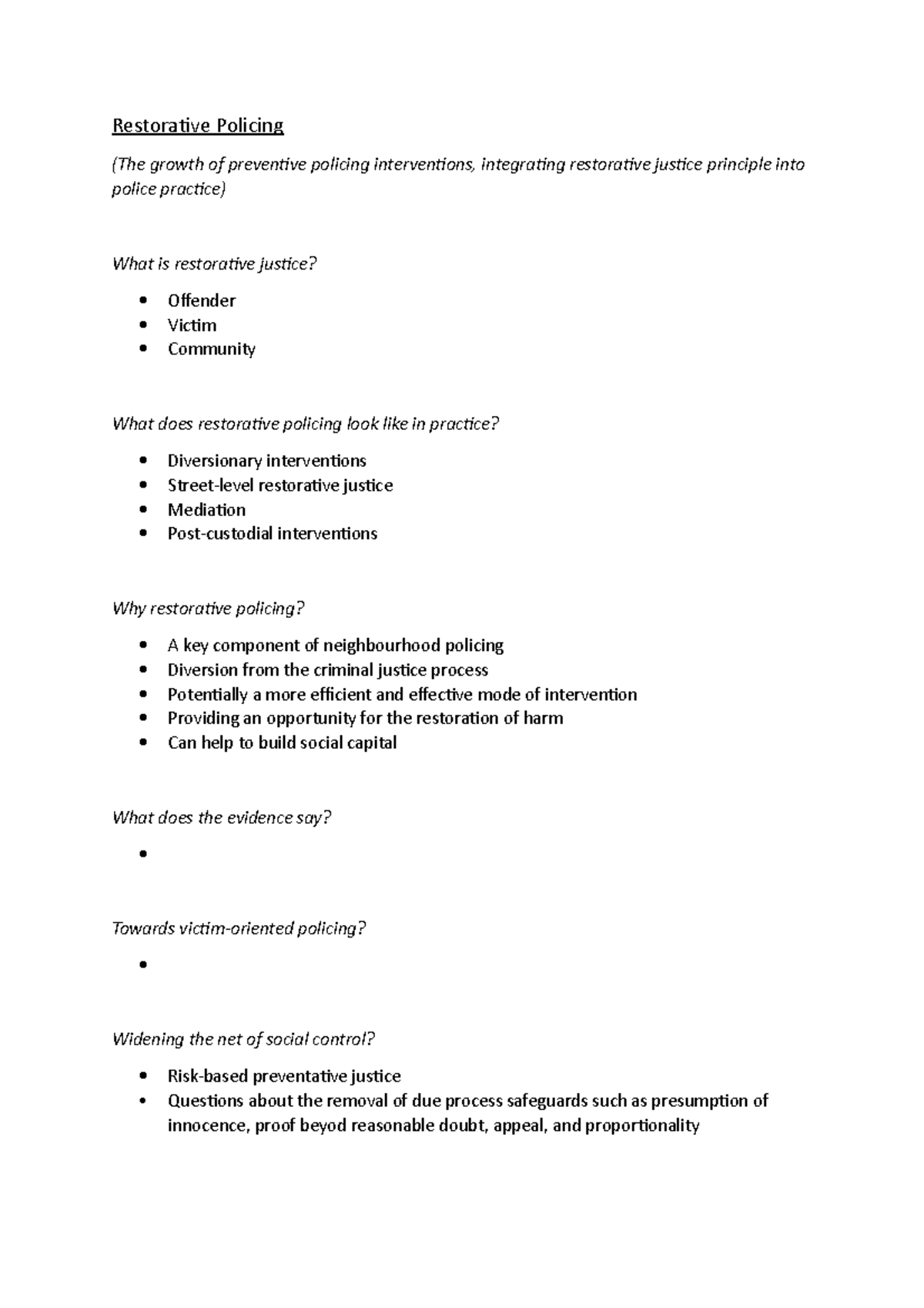 L.13 Restorative Policing - Restorative Policing (The growth of ...