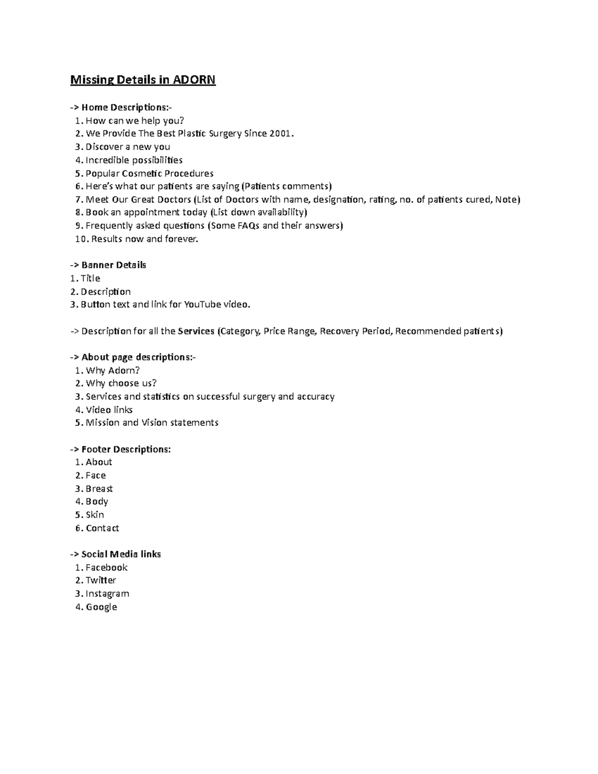 Missing Details in Adorn - Missing Details in ADORN -> Home ...