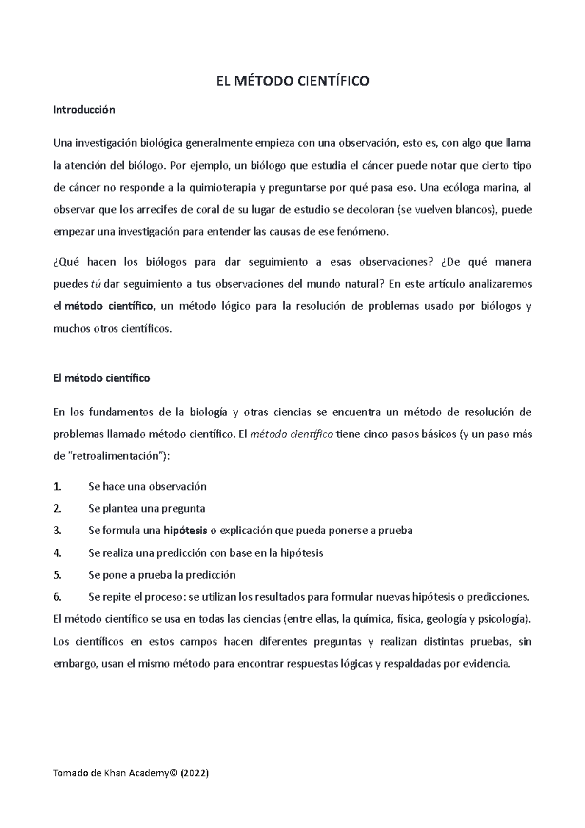 EL Método Científico - Conceptos básicos - EL MÉTODO CIENTÍFICO ...