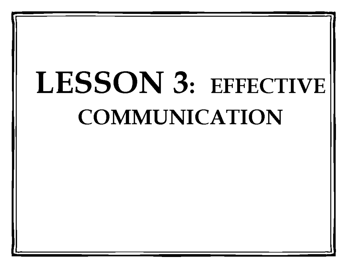Administrative and office mgt - lesson 3 - LESSON 3: EFFECTIVE ...