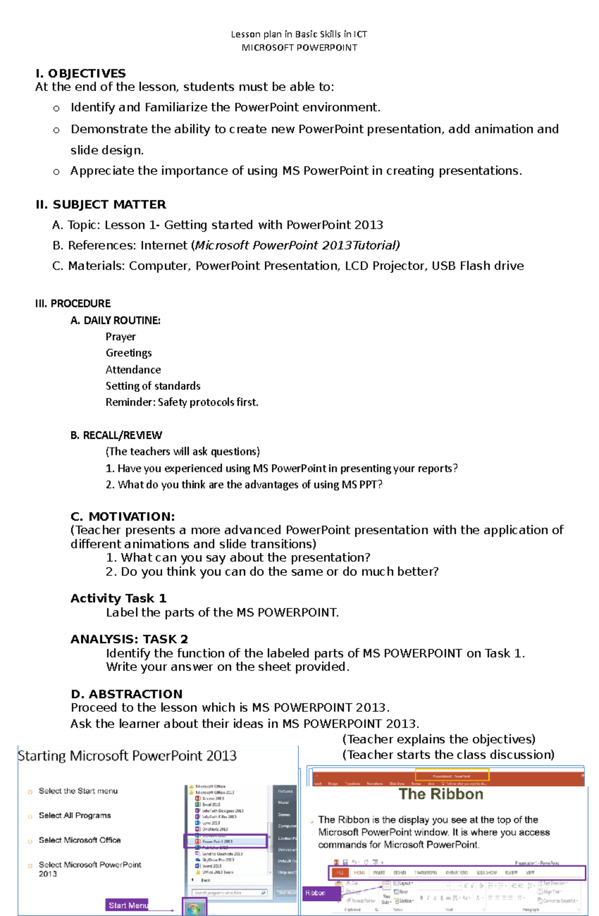 Semi Detailed Lesson Plan - Lesson plan in Basic Skills in ICT ...