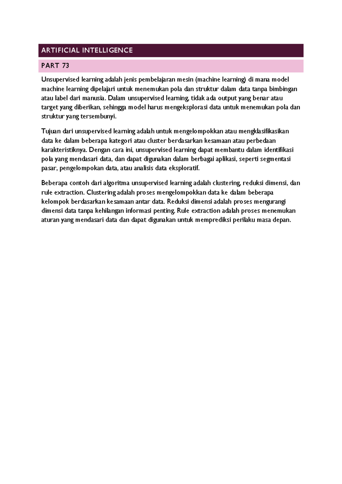 Artificial Intelligence Part 73 Unsupervised Learning - ARTIFICIAL INTELLIGENCE PART 73 ...