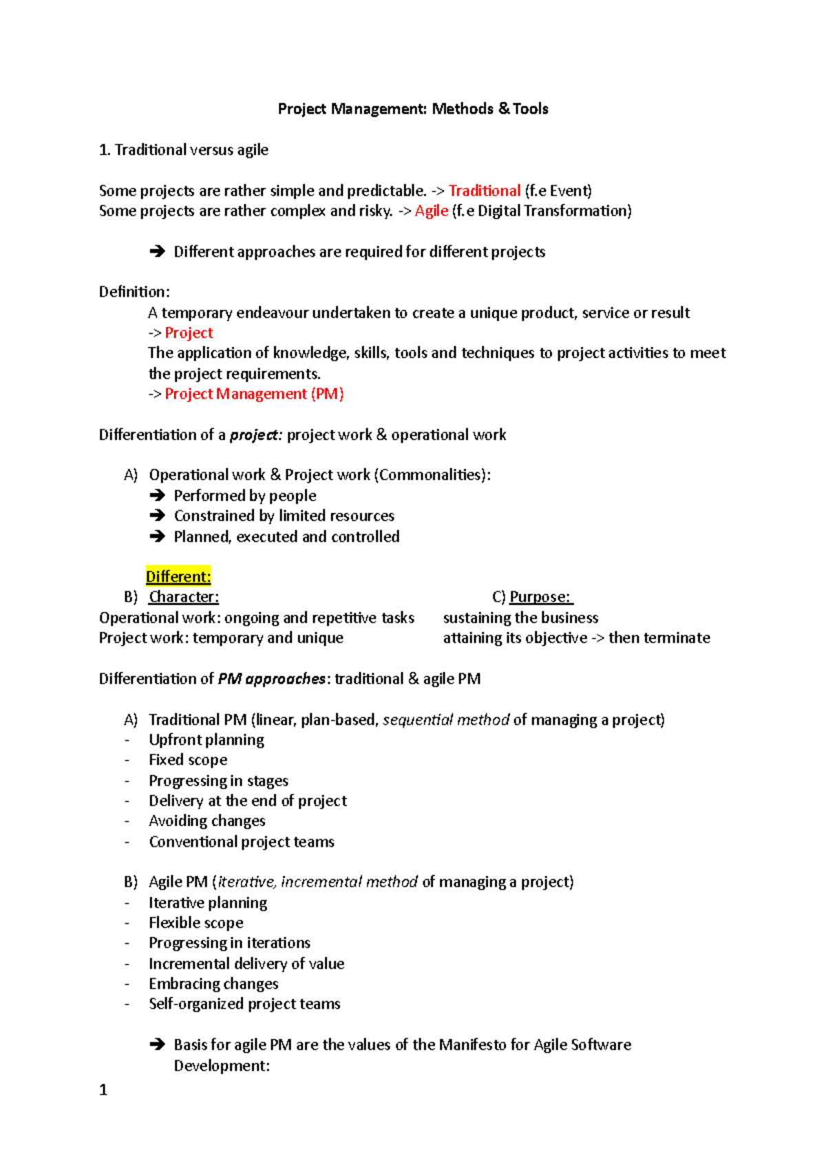 Project Management Methods & Tools - Project Management: Methods ...