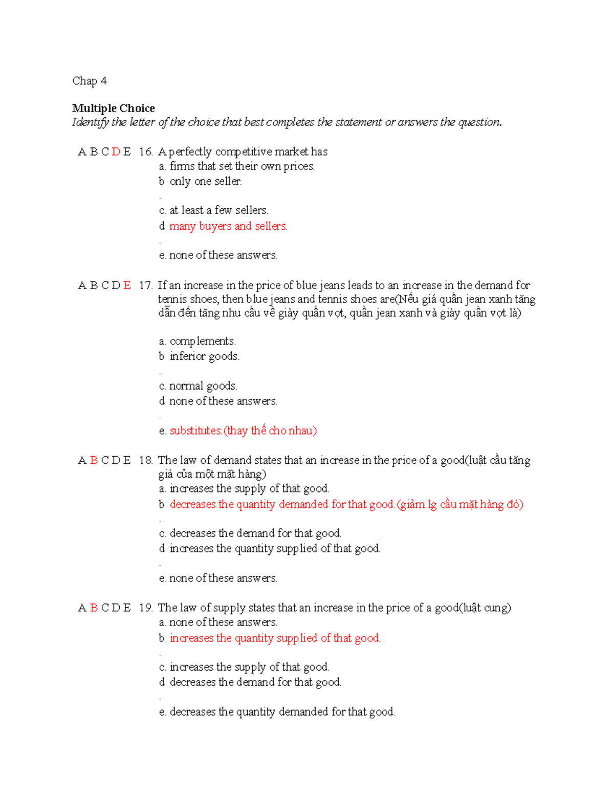 ECO chương 4,5,6 - C456 - Chap 4 Multiple Choice Identify the letter of ...
