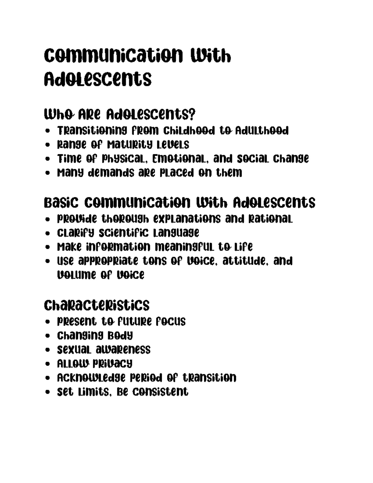 Communication with Adolescent - Children can arrive at several possible ...