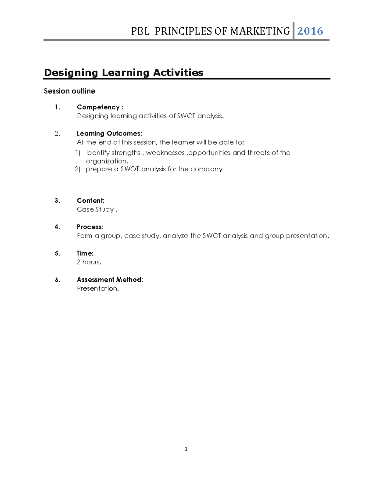 SWOT Activity - Analyse the internal and external environment using ...