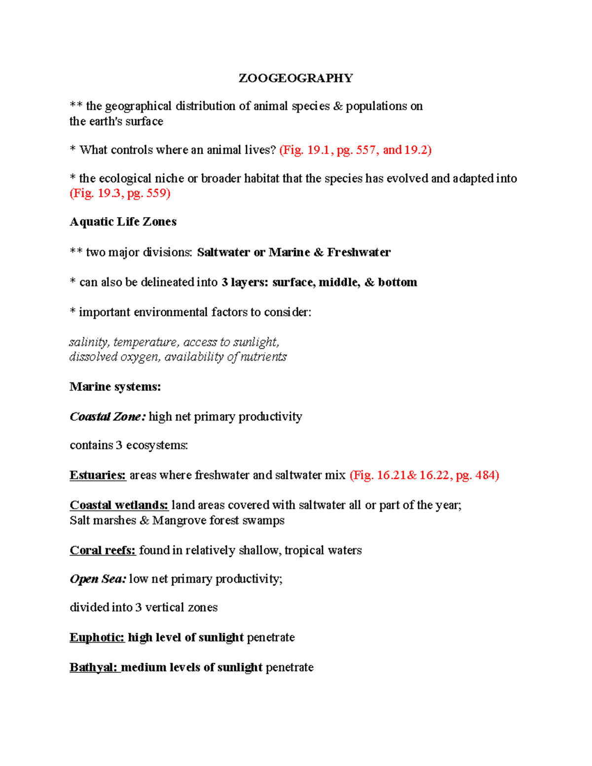 Lecture 37 - ZOOGEOGRAPHY ** the geographical distribution of animal ...