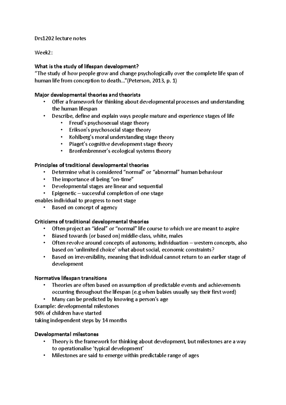 Drs1202 lecture notes - Drs1202 lecture notes Week2: What is the study ...