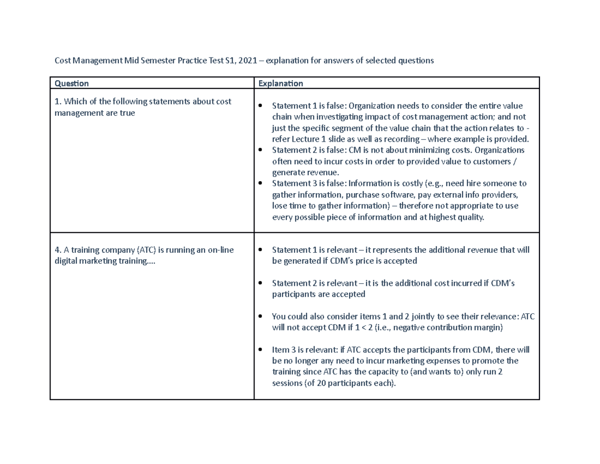 MST Practice test explanations (selected questions) S1, 2021 - Cost ...