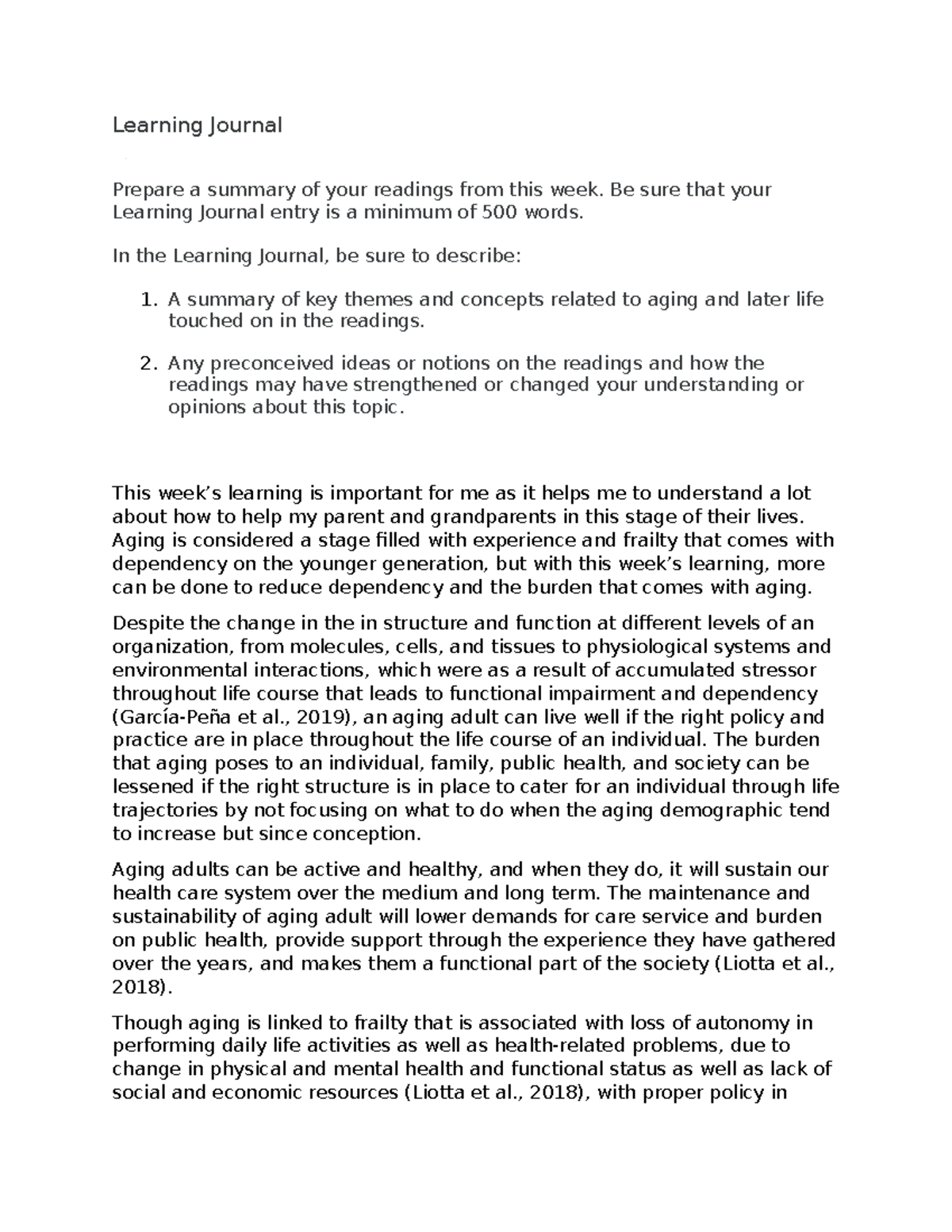 LJ WEEK Seven - LEARNING JOURNAL - Learning Journal Prepare a summary ...