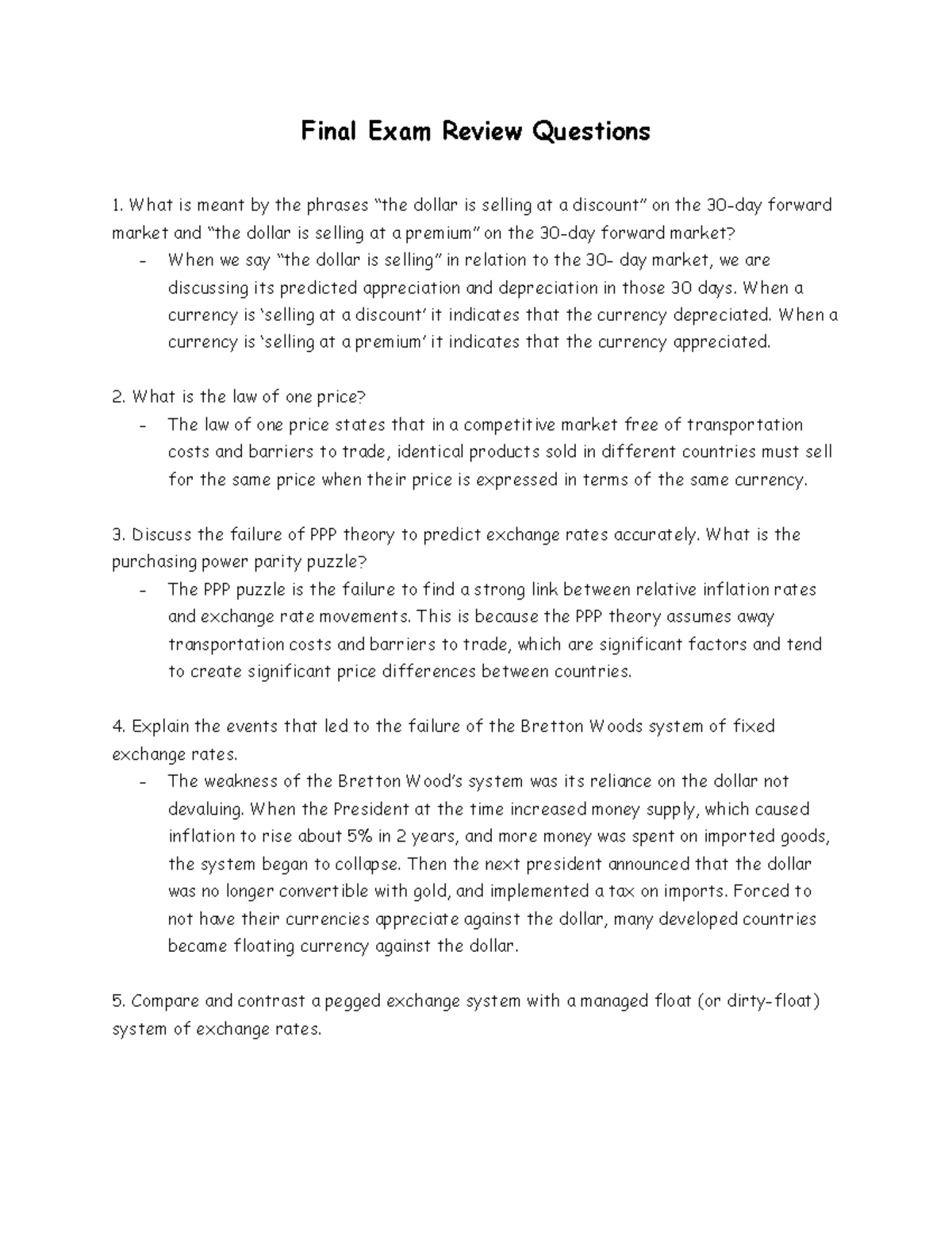 International Business Final Exam Study Guide - Final Exam Review ...