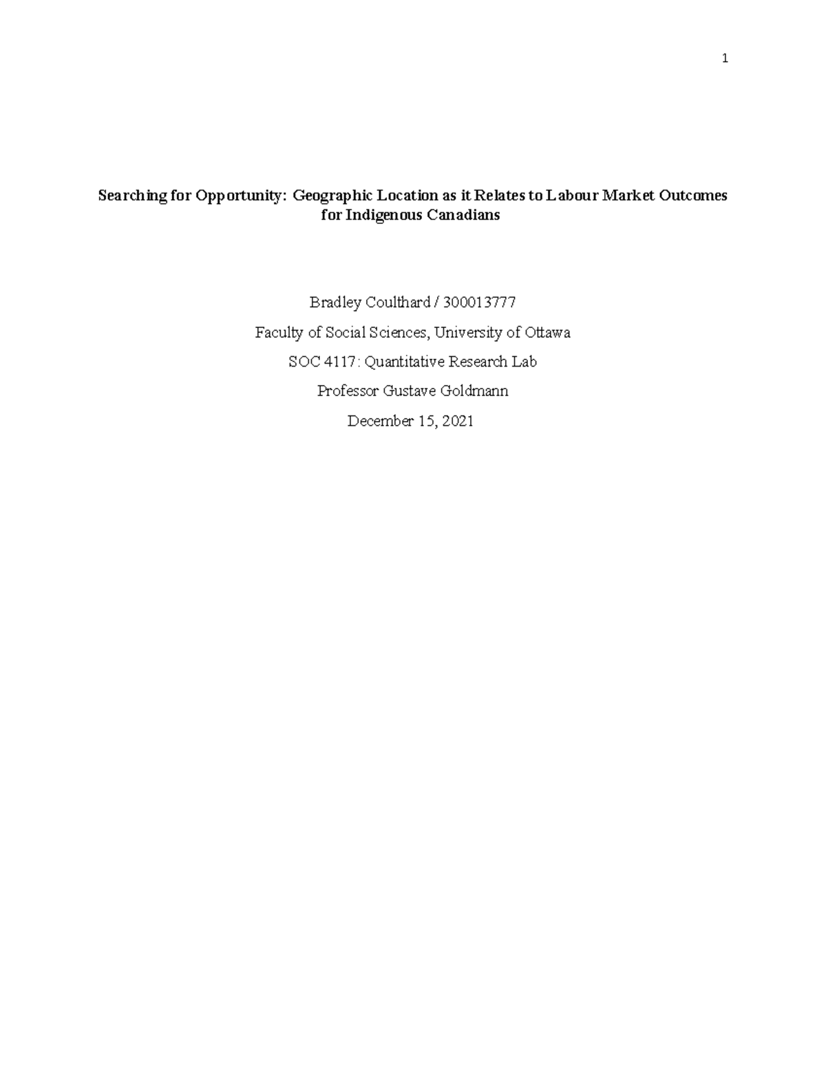 Final quantitative paper - grade received = 97% - Searching for ...