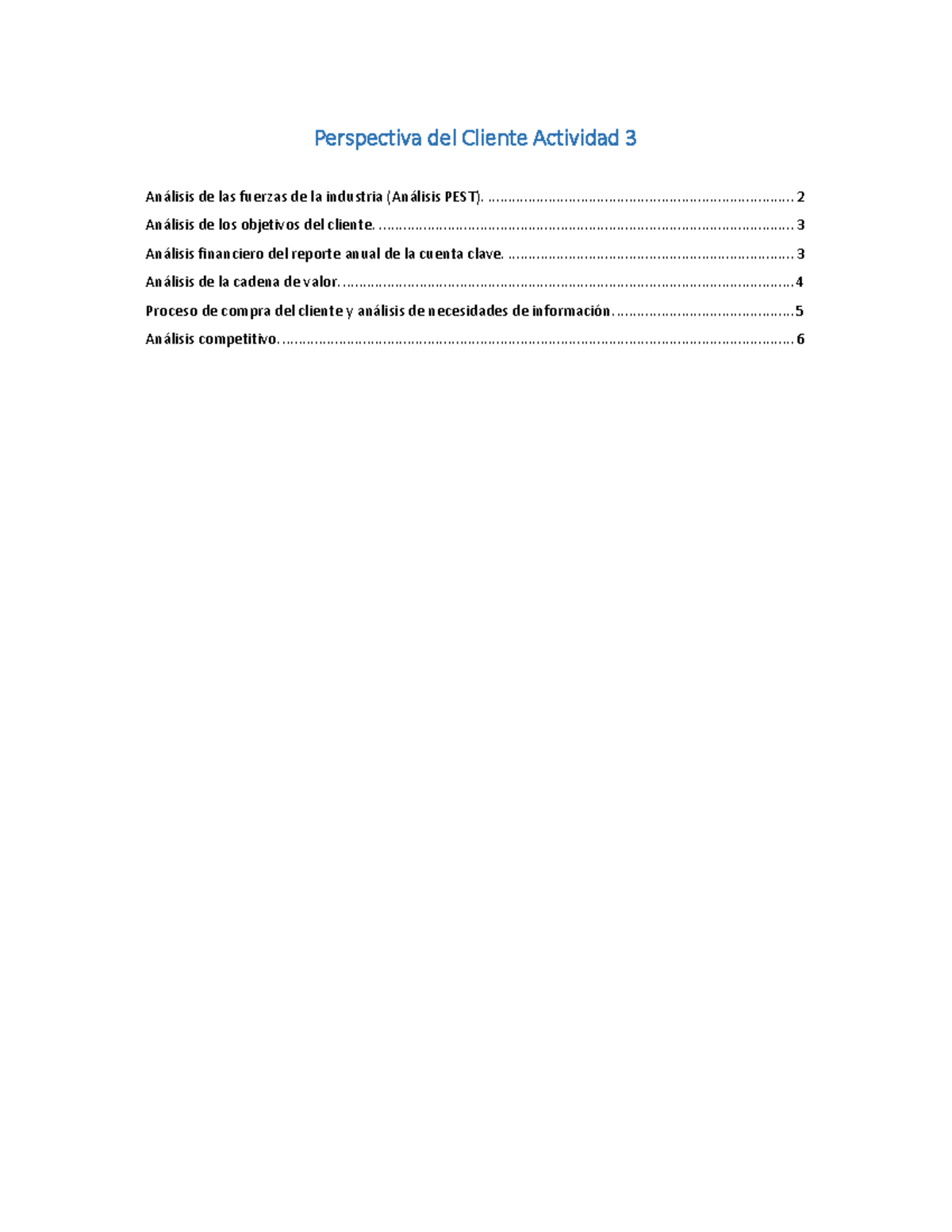 Perspectiva del Cliente Actividad 3 - Perspectiva del Cliente Actividad ...