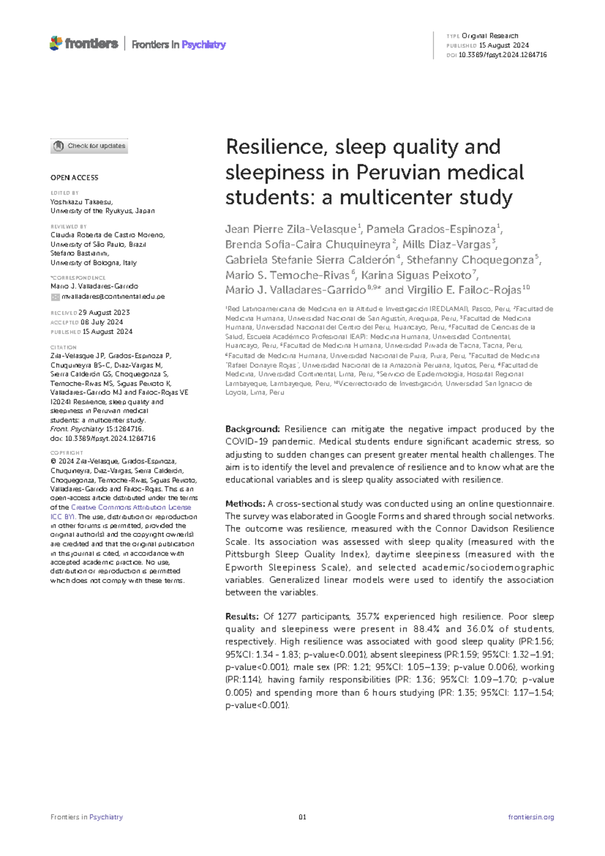 Zila-Velasque, 2024 - RRL - Resilience, sleep quality and sleepiness in ...