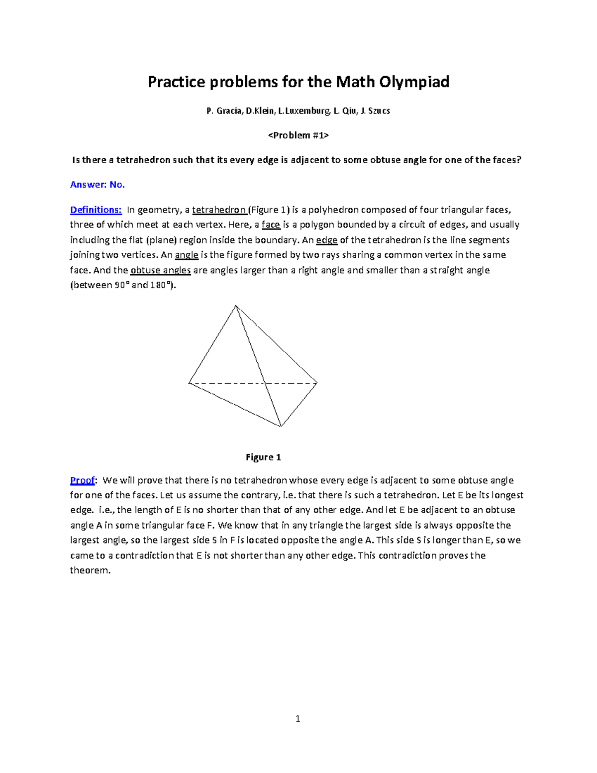 Practice problems and solutions - Practice problems for the Math ...