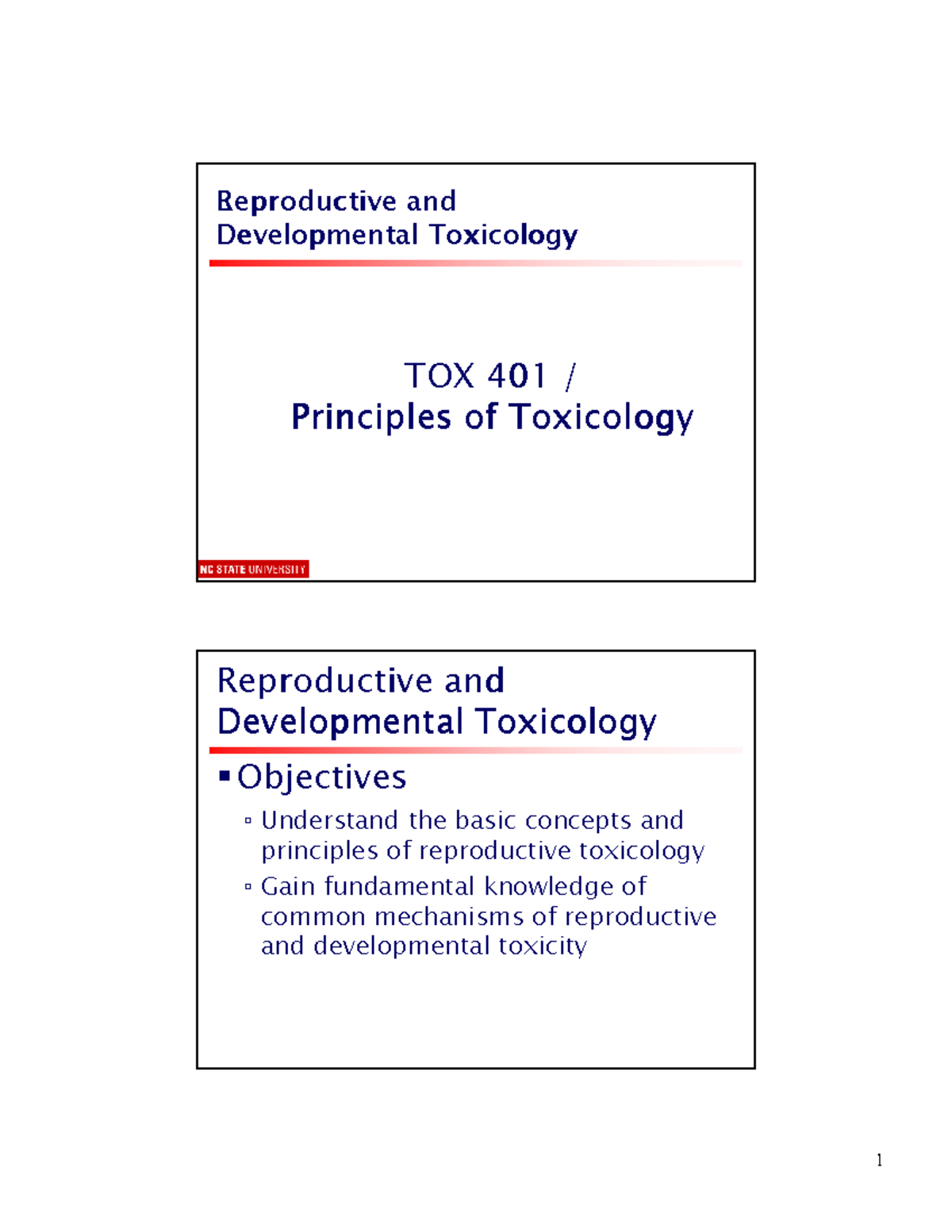 Reproductive and Developmental Toxicology - - Studocu