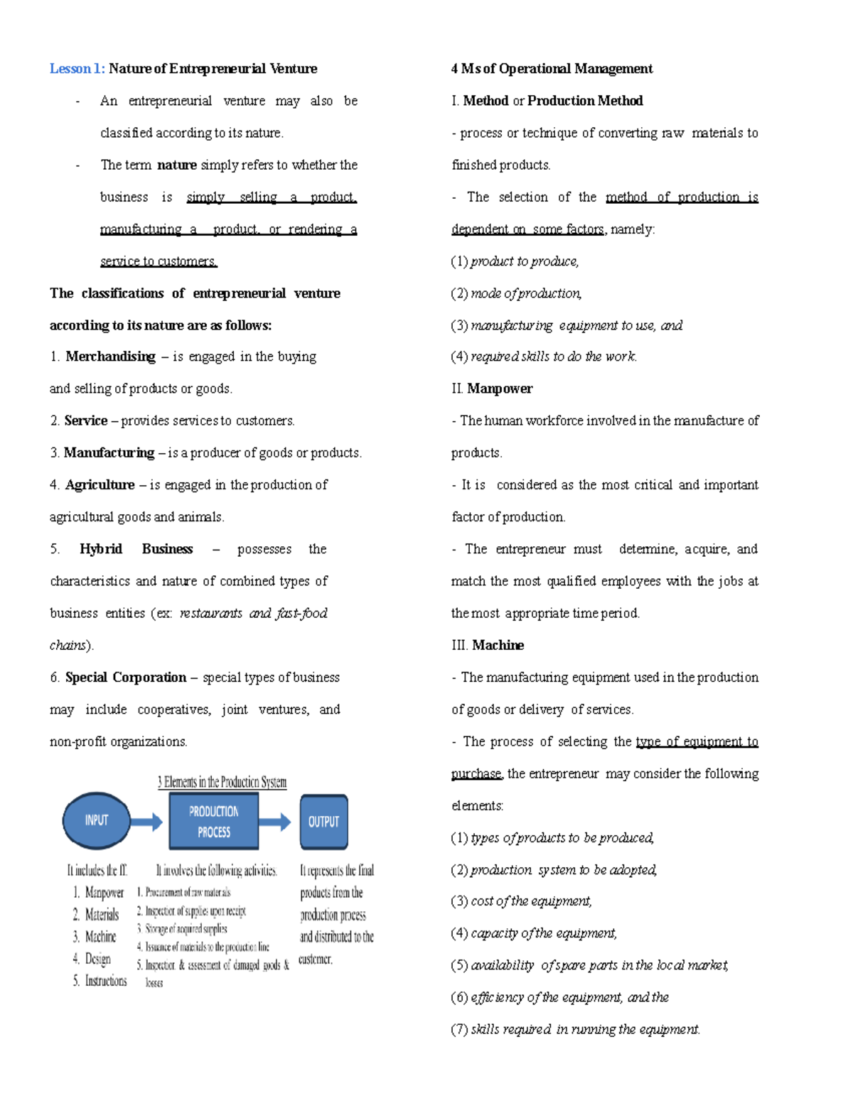 Reviewer- Entrep-2 - N/A - Lesson 1: Nature of Entrepreneurial Venture ...
