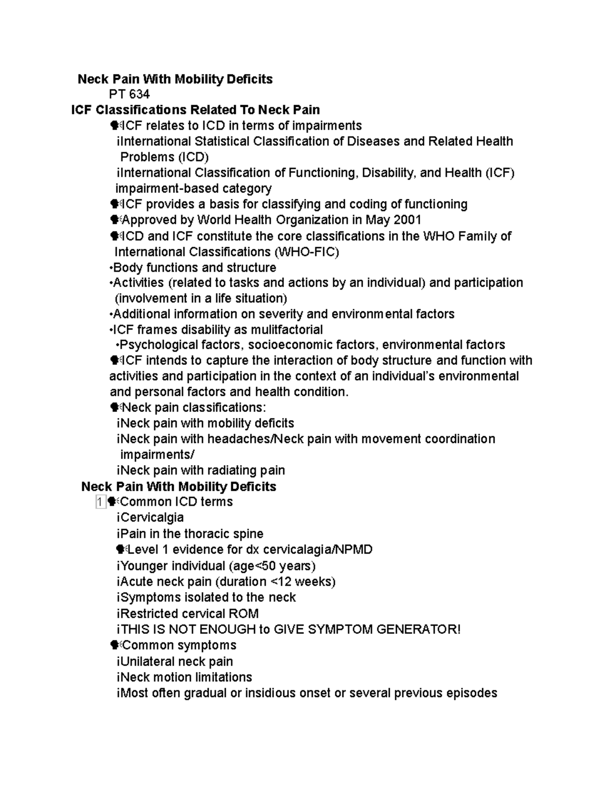 Neck Pain with Mobility Deficits - Neck pain classifications: ¡Neck ...
