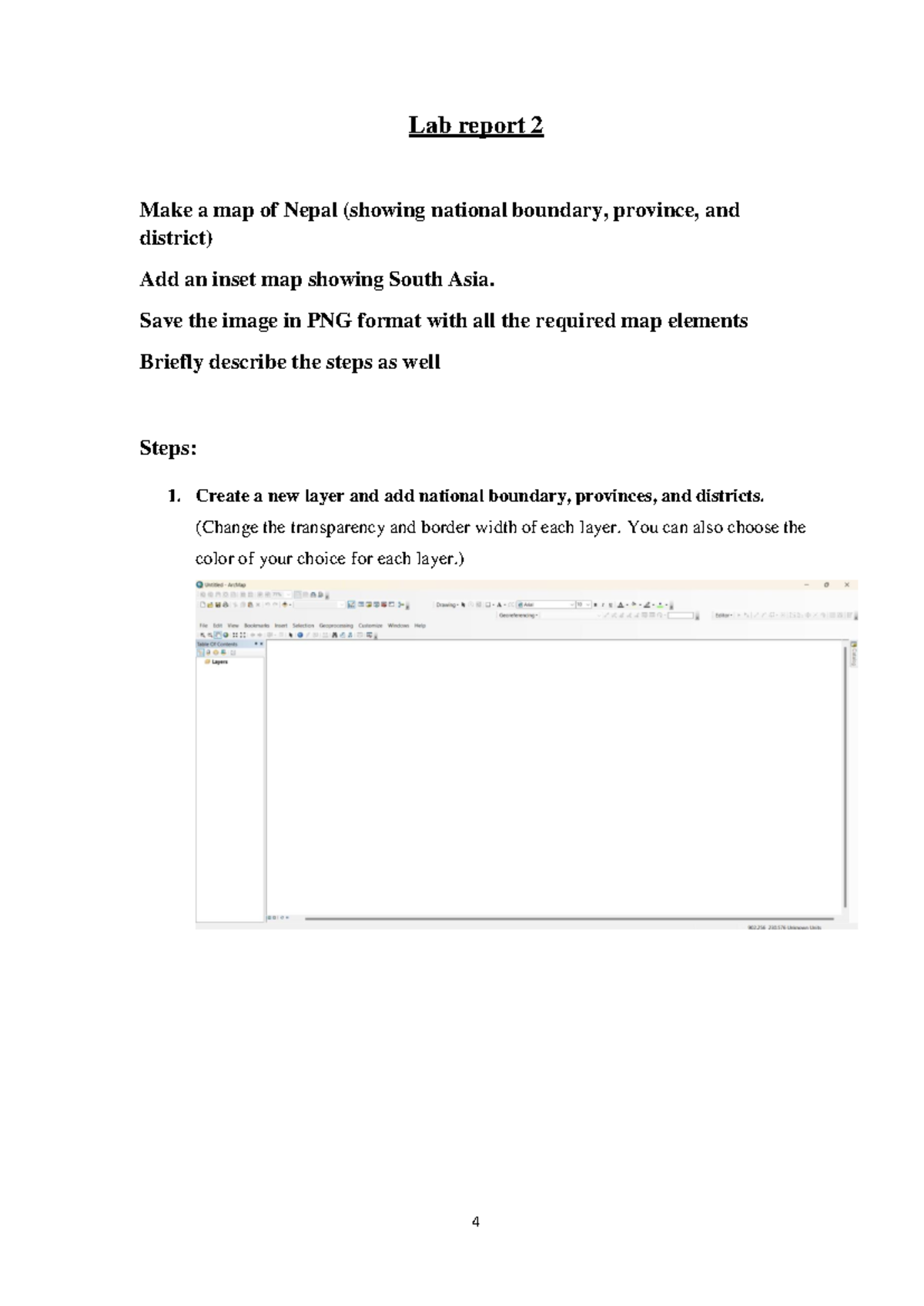 GIS Lab-2 - sssdfghj - Lab report 2 Make a map of Nepal (showing ...