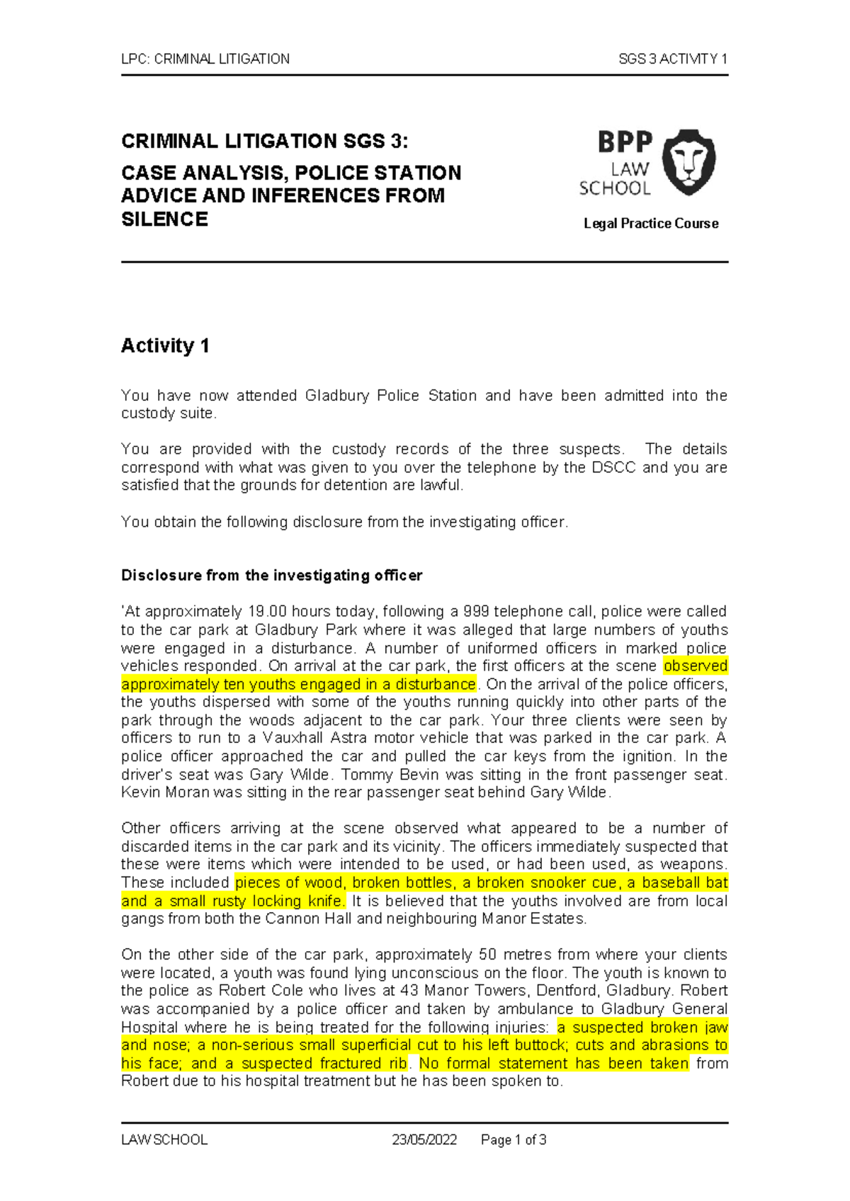 Disclosure for Table - Summary Reasoning as an Occupational Therapist ...