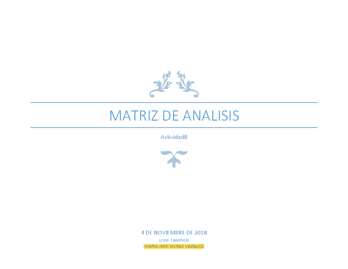 A·8 BGVV - trabajo de plataforma - MATRIZ DE ANALISIS Actividad 4 DE ...