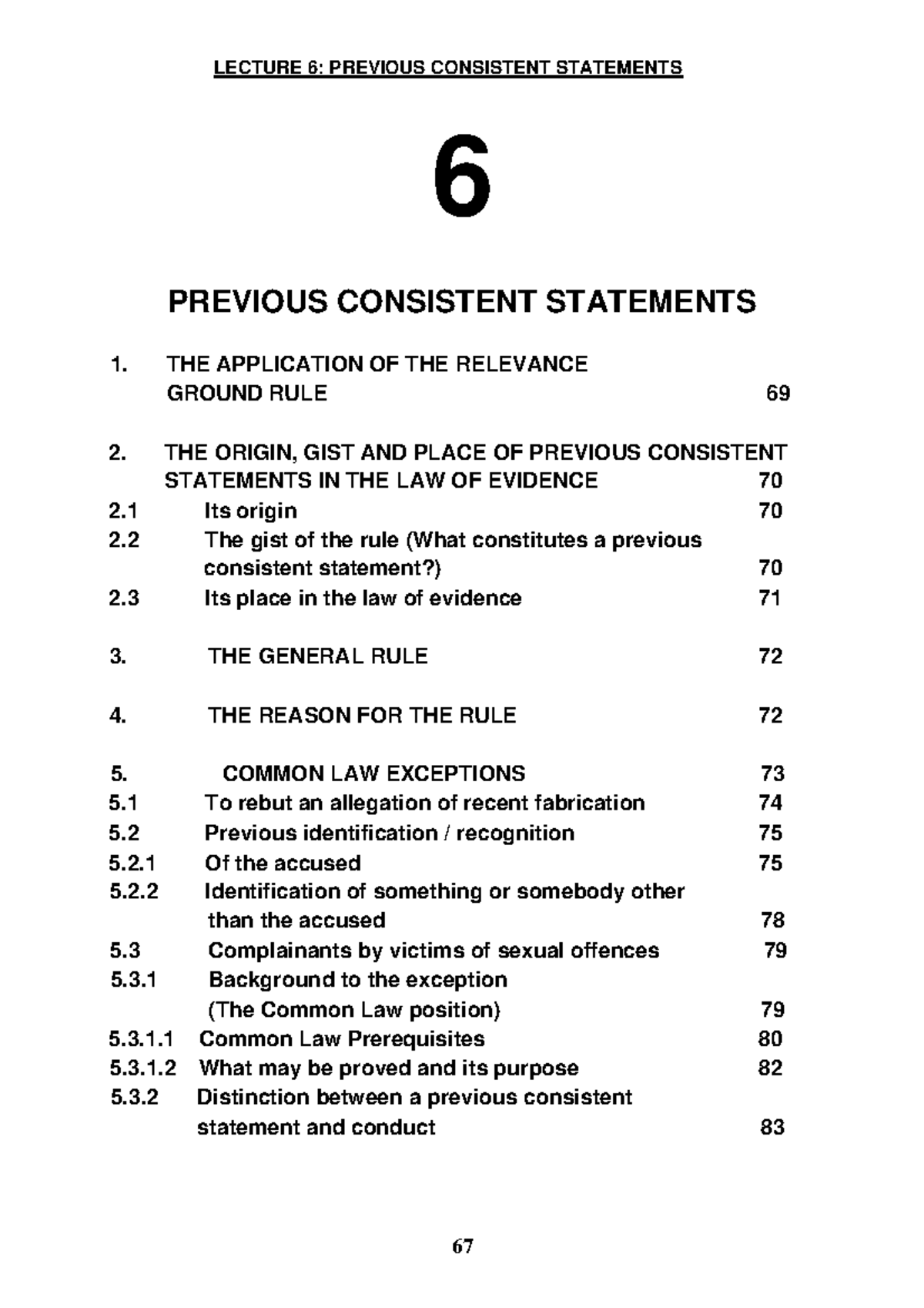 Lecture 6 Previous Consistent Statements 2022-1 - LECTURE 6: PREVIOUS ...