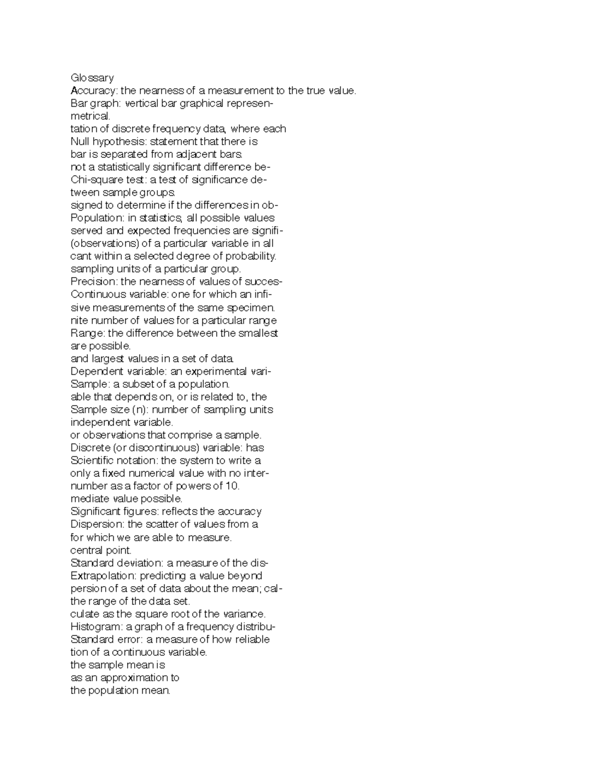 Appendix B - Glossary Accuracy: the nearness of a measurement to the ...