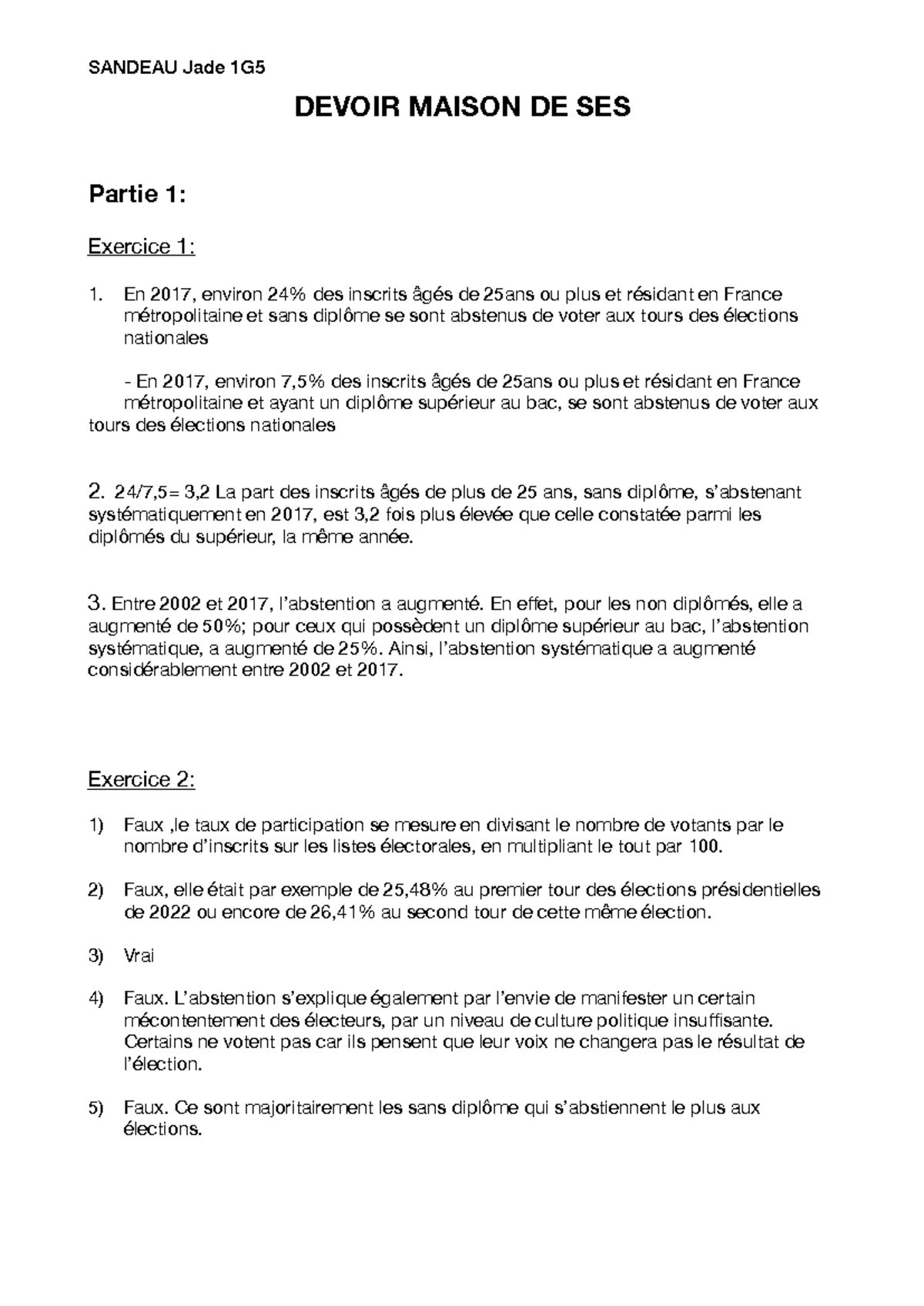 DM SES - dm ses - SANDEAU Jade 1G DEVOIR MAISON DE SES Partie 1 ...