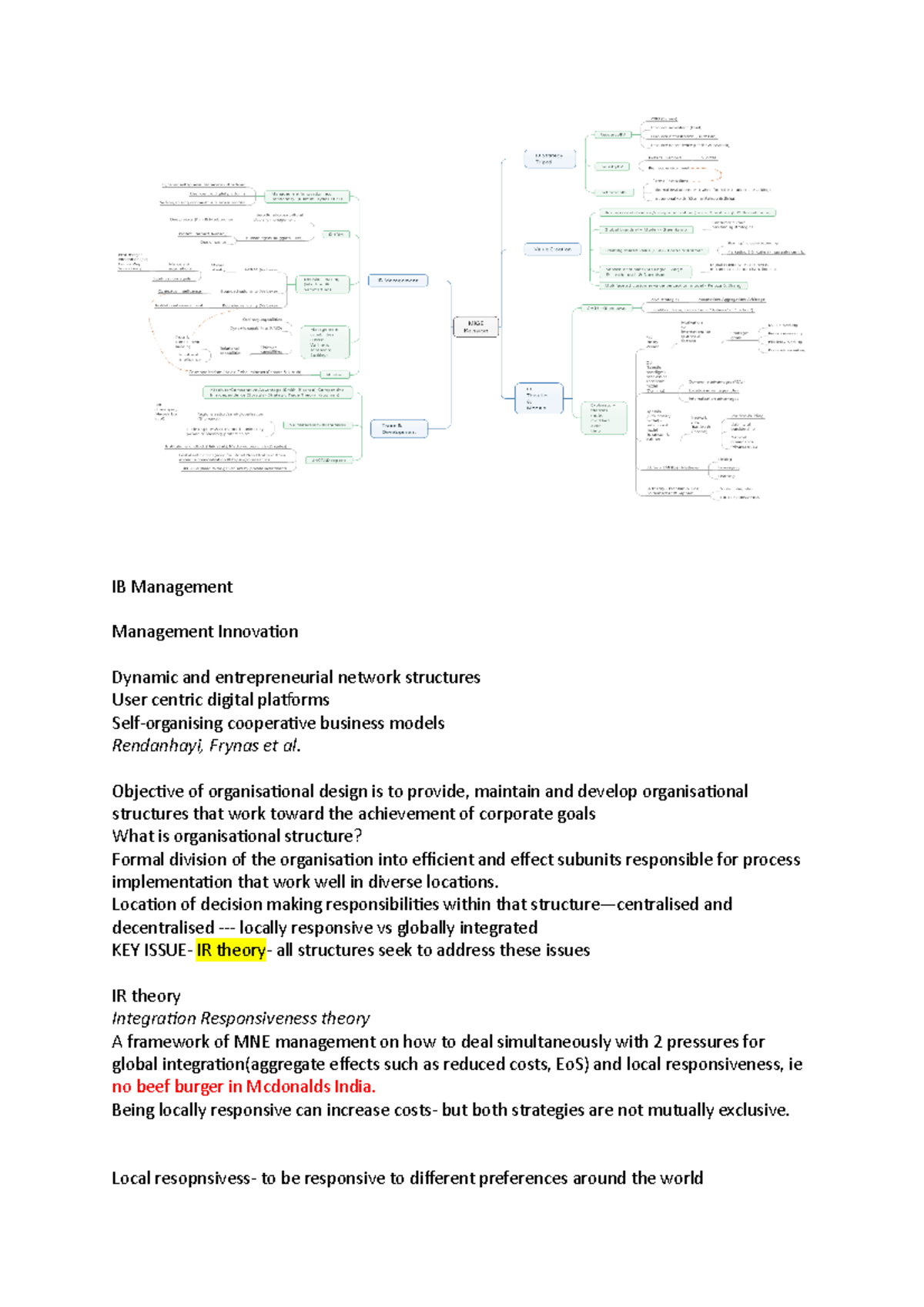 IB Management notes - IB Management Management Innovaion Dynamic and ...