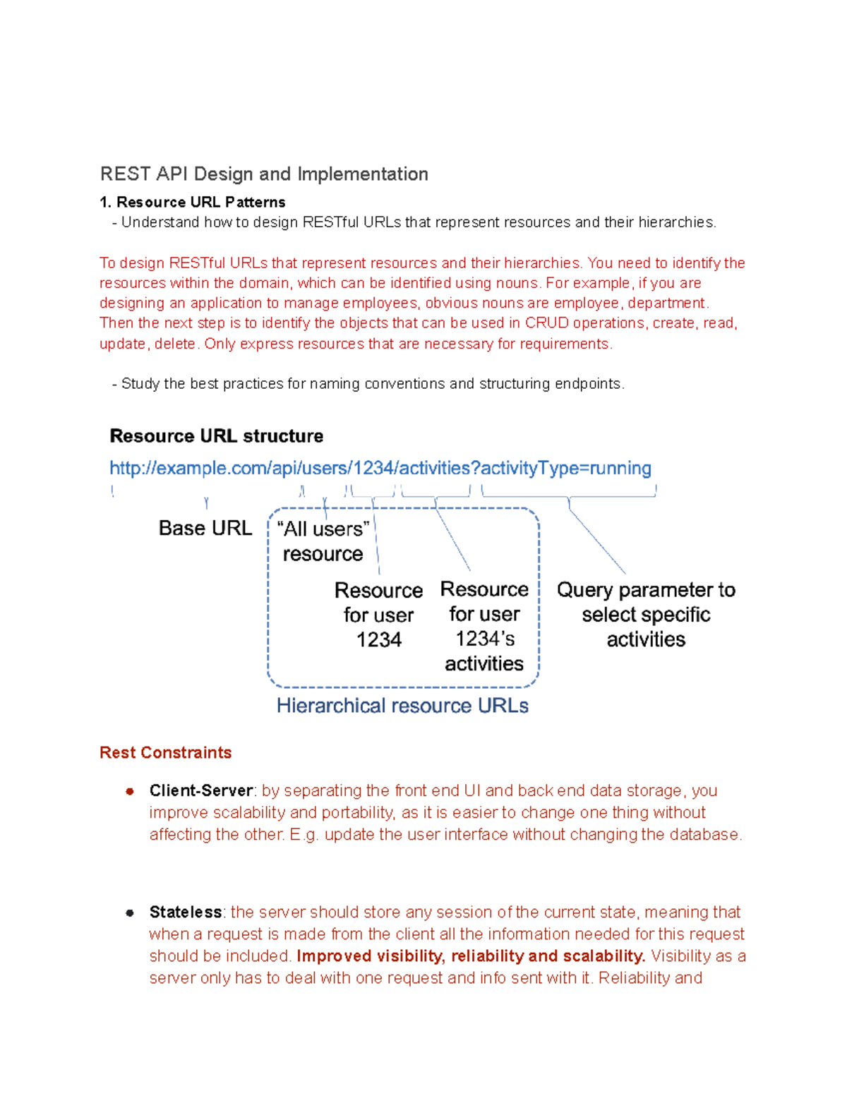 INFO310 - REST API Design and Implementation 1. Resource URL Patterns - Understand how to design ...