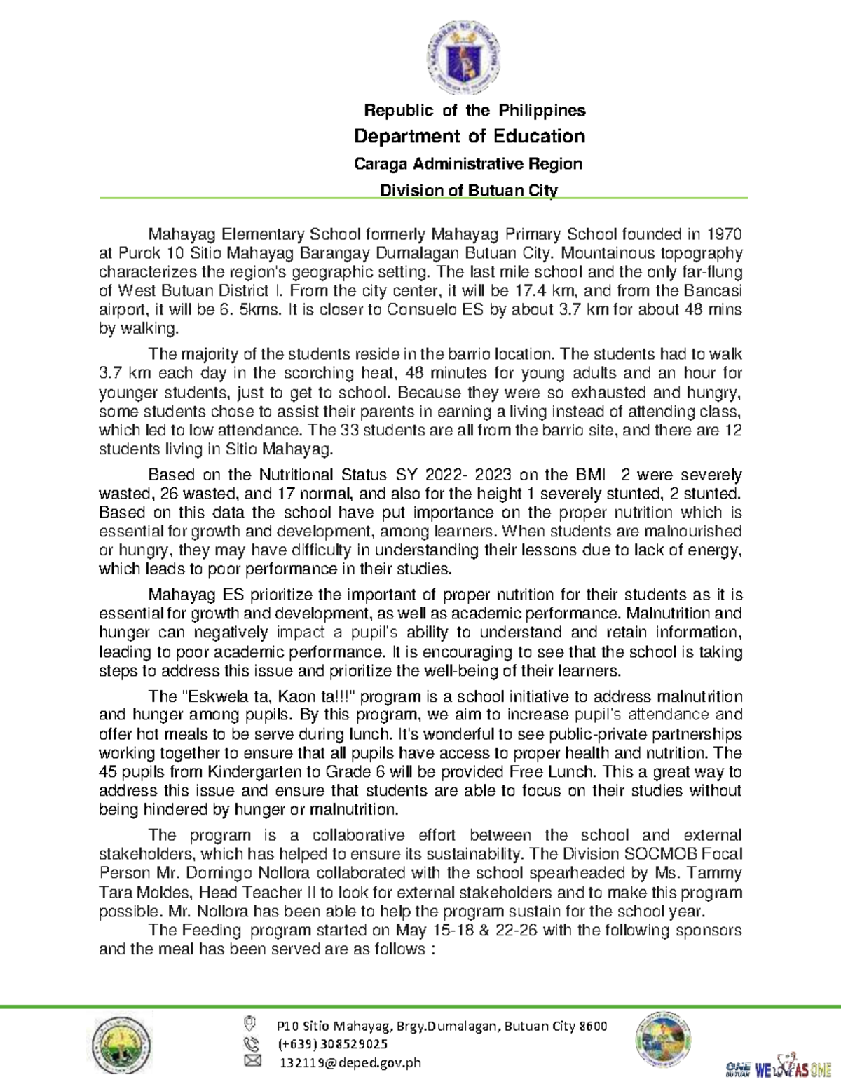 With-correction Final Narrative-Report feeding-Program-Mahayag ...