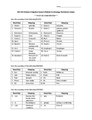 BIO 201 med term mod 6 - wsht - Name: Malia Maguddayao BIO 201 Module 6 ...